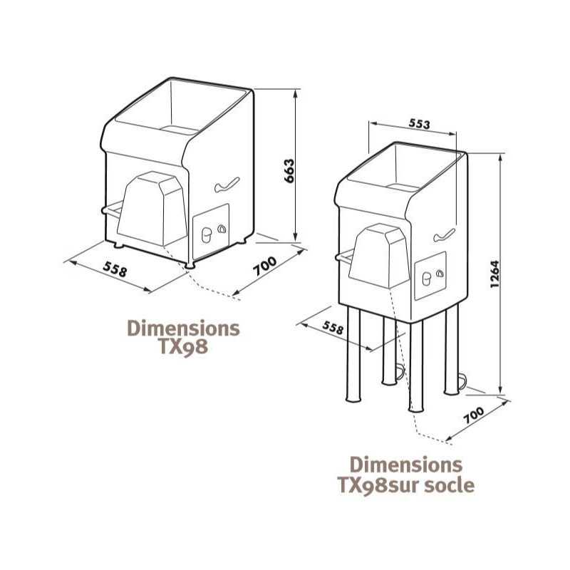 Socle inox pour TX98